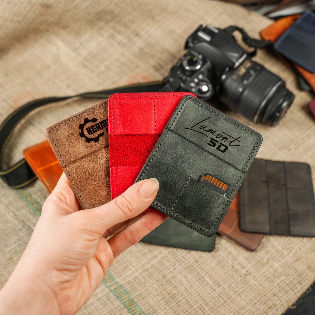 Leather SD Card Holder, Photographer Camera Organizer, Film Maker ...