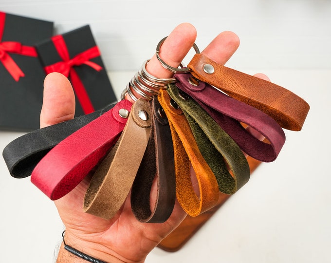 Personalized Leather Keychain, Custom Monogram Keychain, Key Fob ...