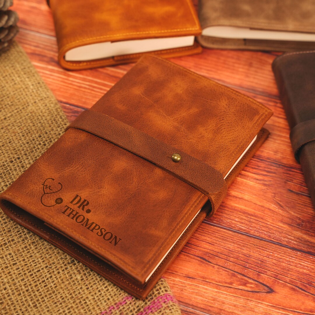 Custom Business Company Logo Leather Journal, Custom A5 Notebook Cover ...