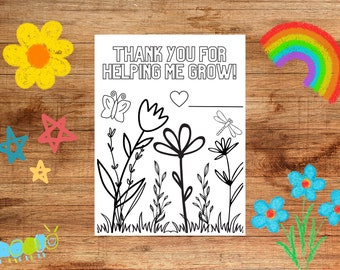 Thank You for Helping Me Grow - Teacher or Caretaker Appreciation ...