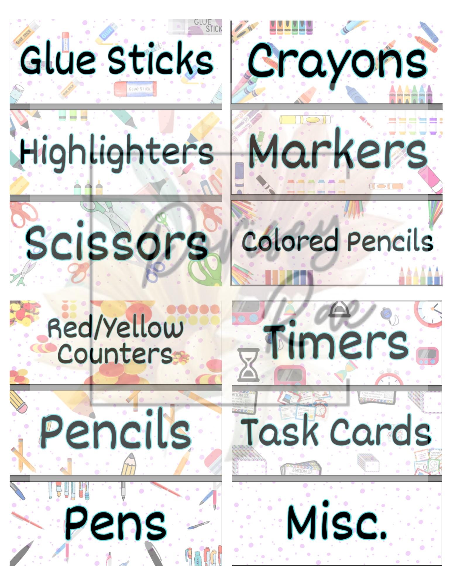 Printable Classroom Labels | Colorful Supply & Organization Tags | Back ...
