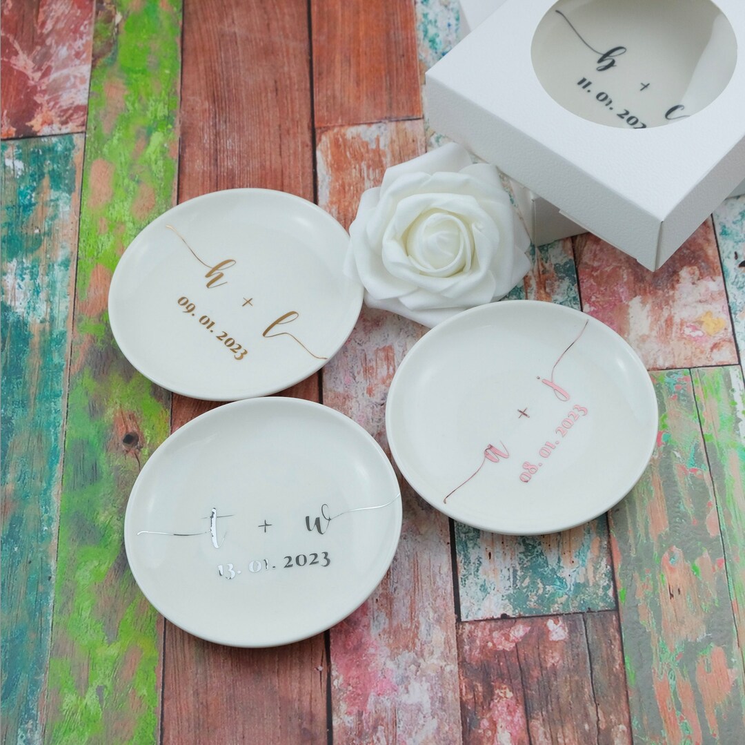 Personalized Gift Dish-gift for Wedding-gift Bride-gift Initial Ring ...