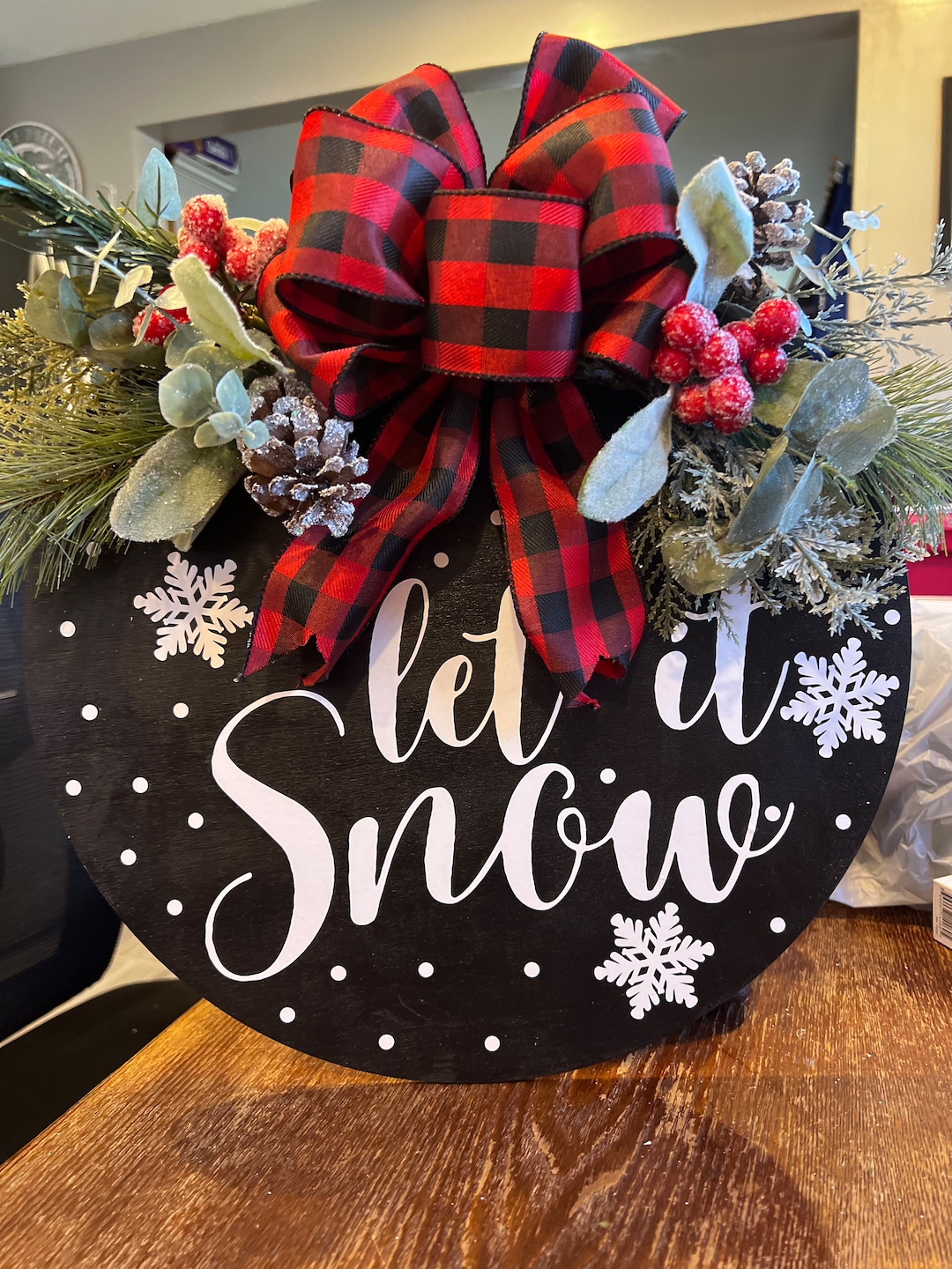 Let It Snow Door Hanger Custom Made Door Sign - Etsy