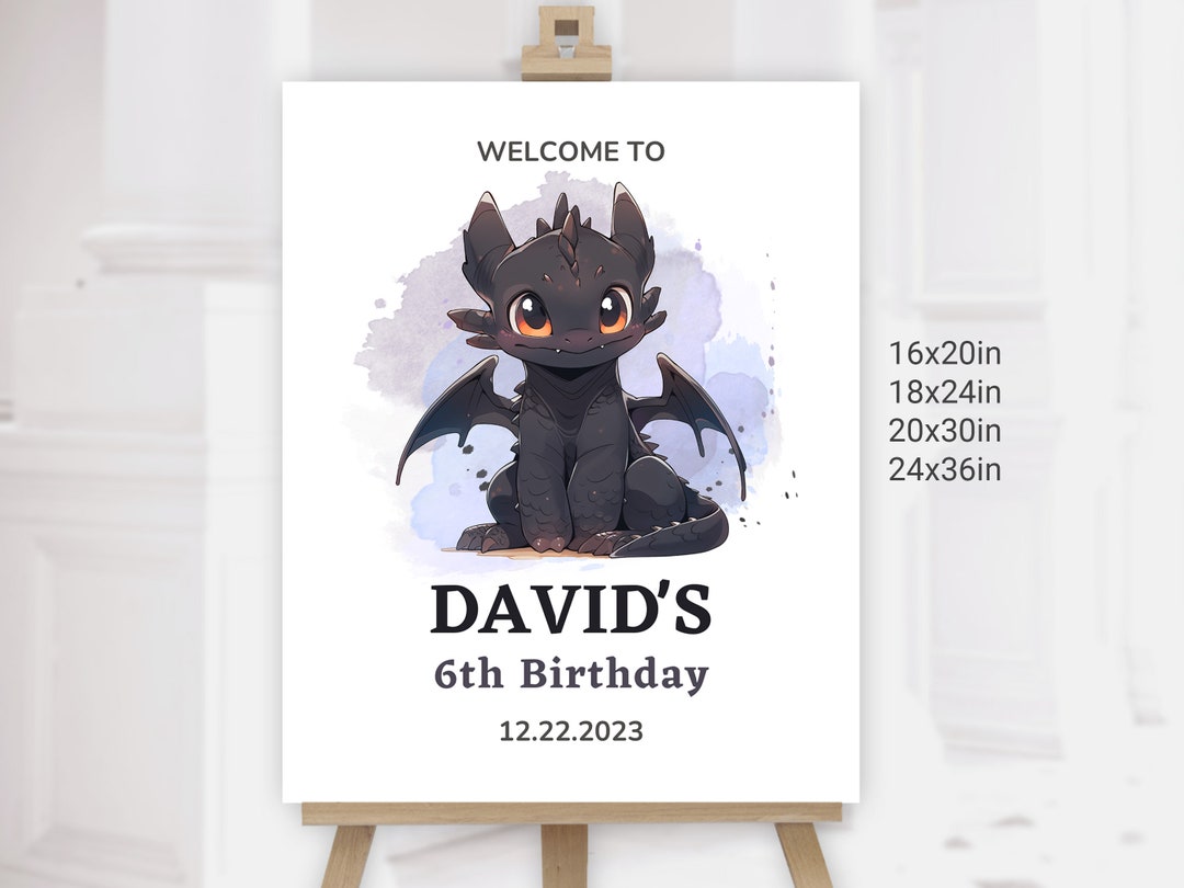 Red Dragon Birthday Welcome Sign Dragon Birthday Poster - Etsy