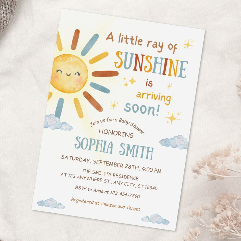 Sunshine Invitation - Etsy