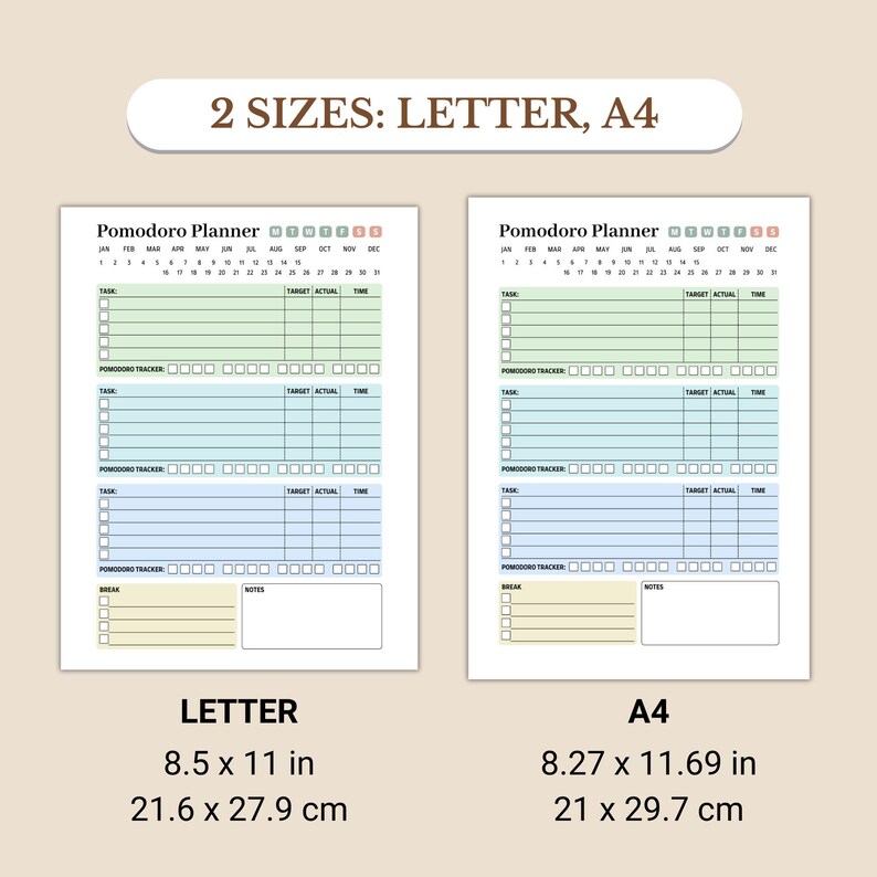 Pomodoro Planner: Fillable Productivity Printable PDF, A4 & Letter ...