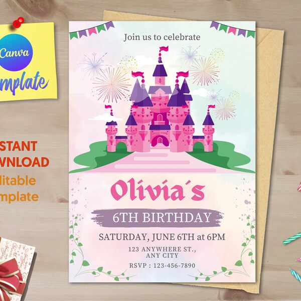 Castle Invitation - Etsy