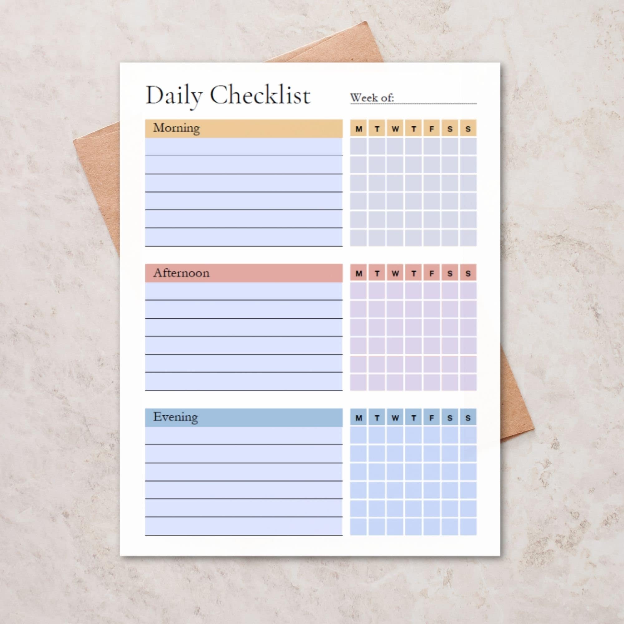 Daily Checklist, ADHD Routine Checklist, Daily Routine Checklist ...