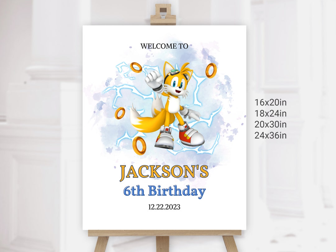 Tails Birthday Welcome Sign Boys Birthday Party Sign Tails - Etsy