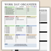 Weekly Work Planner - Etsy