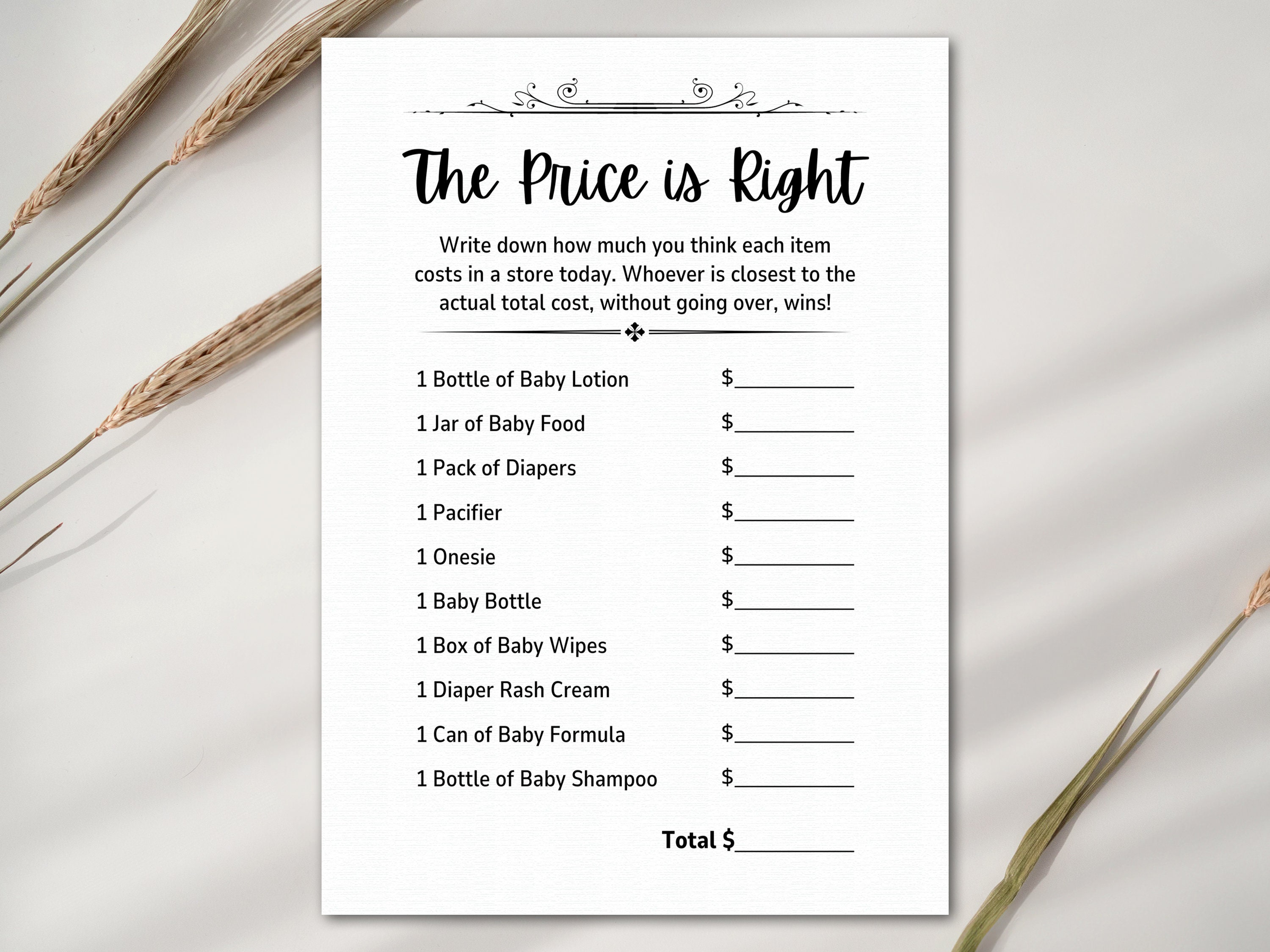 The Price is Right Baby Shower Game, Editable the Price is Right ...
