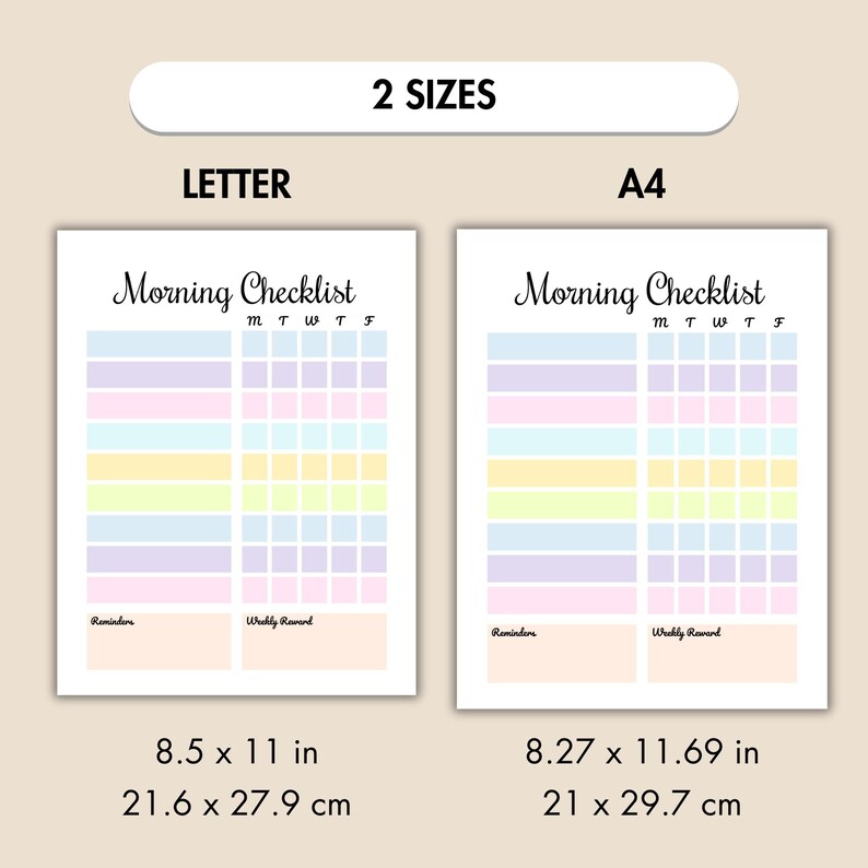 Morning Checklist, Afternoon Checklist, Evening Checklist, Daily ...