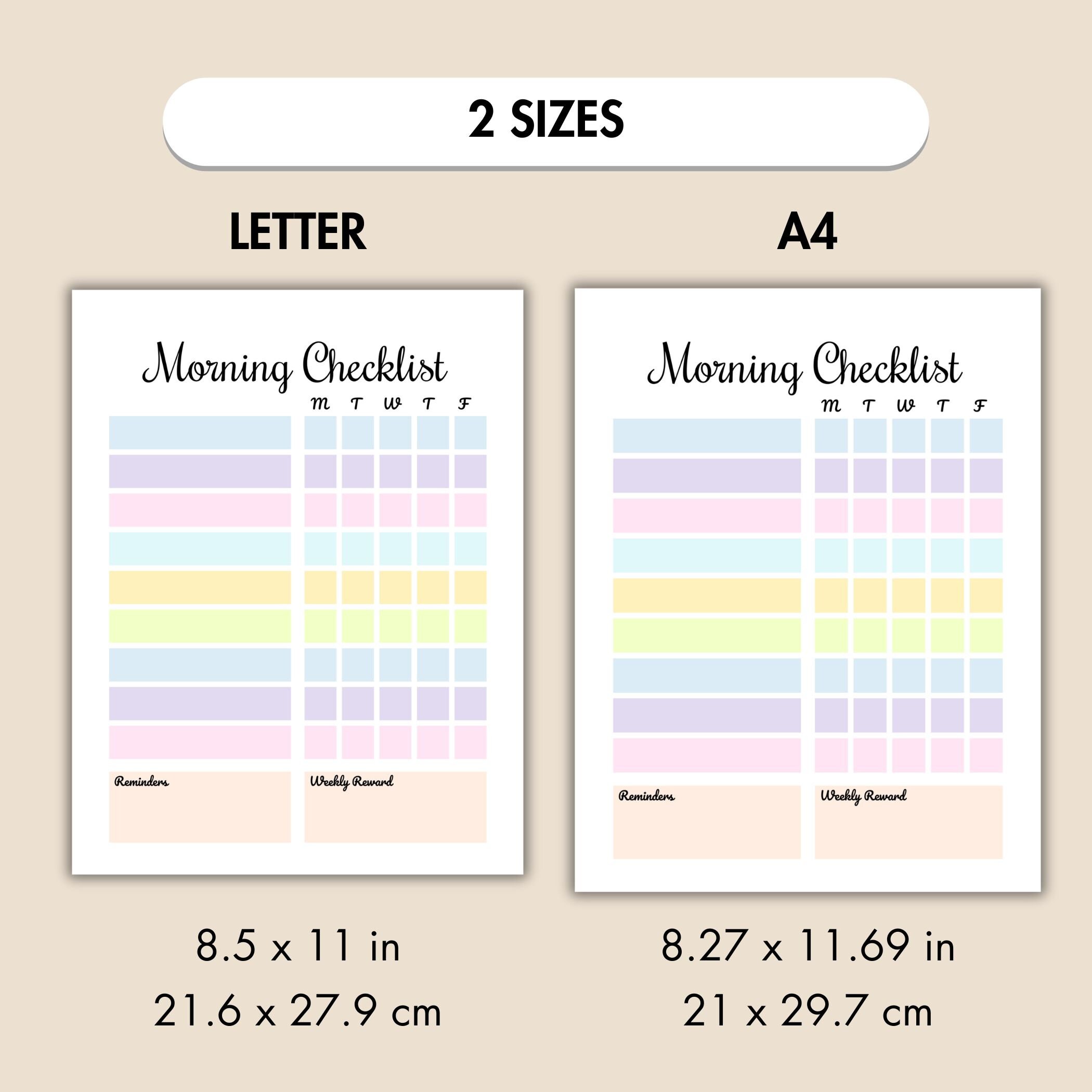 Morning Checklist, Afternoon Checklist, Evening Checklist, Daily ...