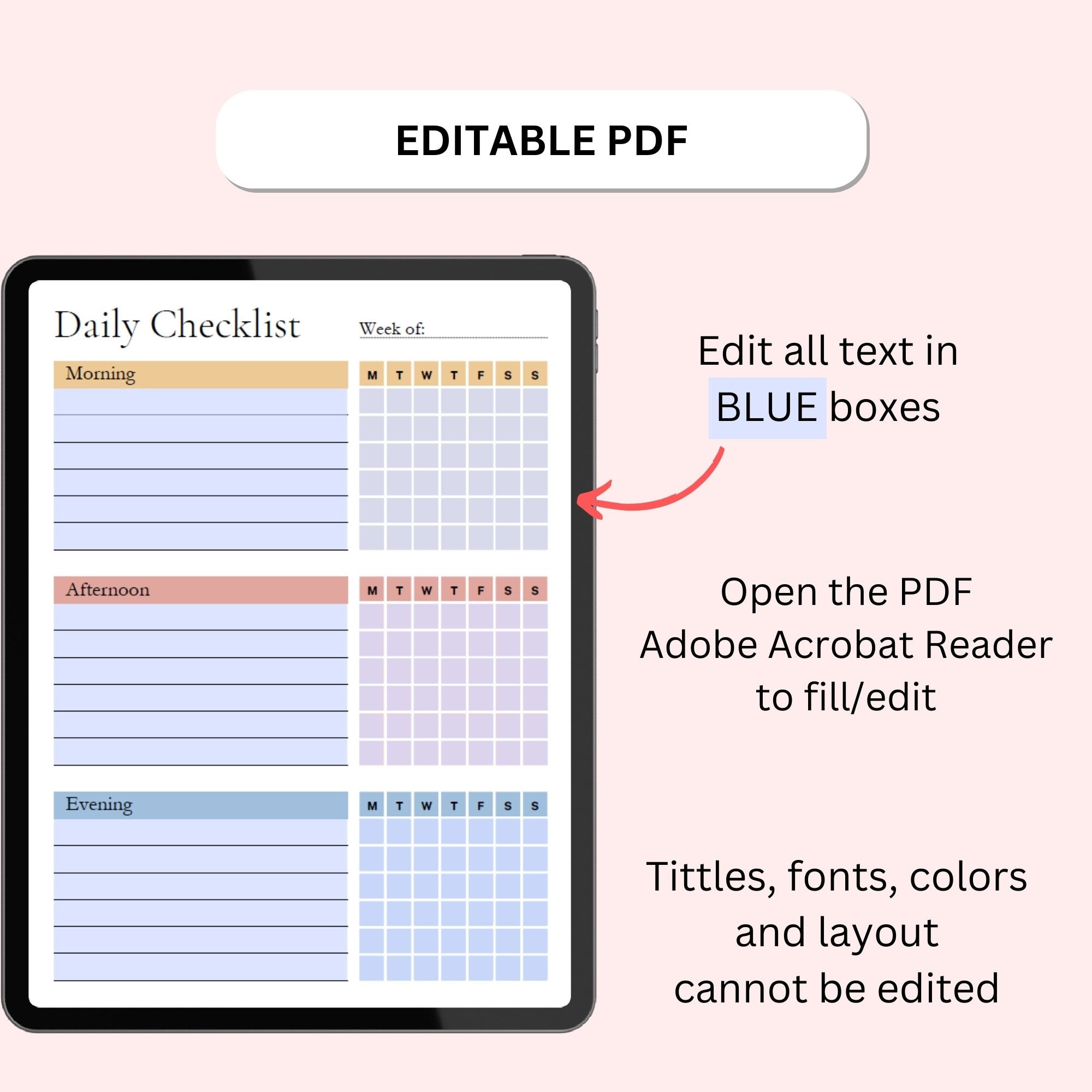 Daily Checklist, ADHD Routine Checklist, Daily Routine Checklist ...