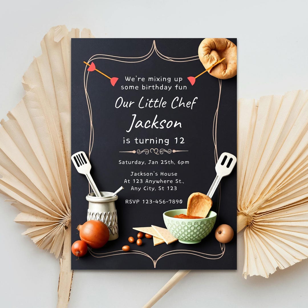 Cooking Birthday Invitation Template, Bake off Invitation, Our Little ...