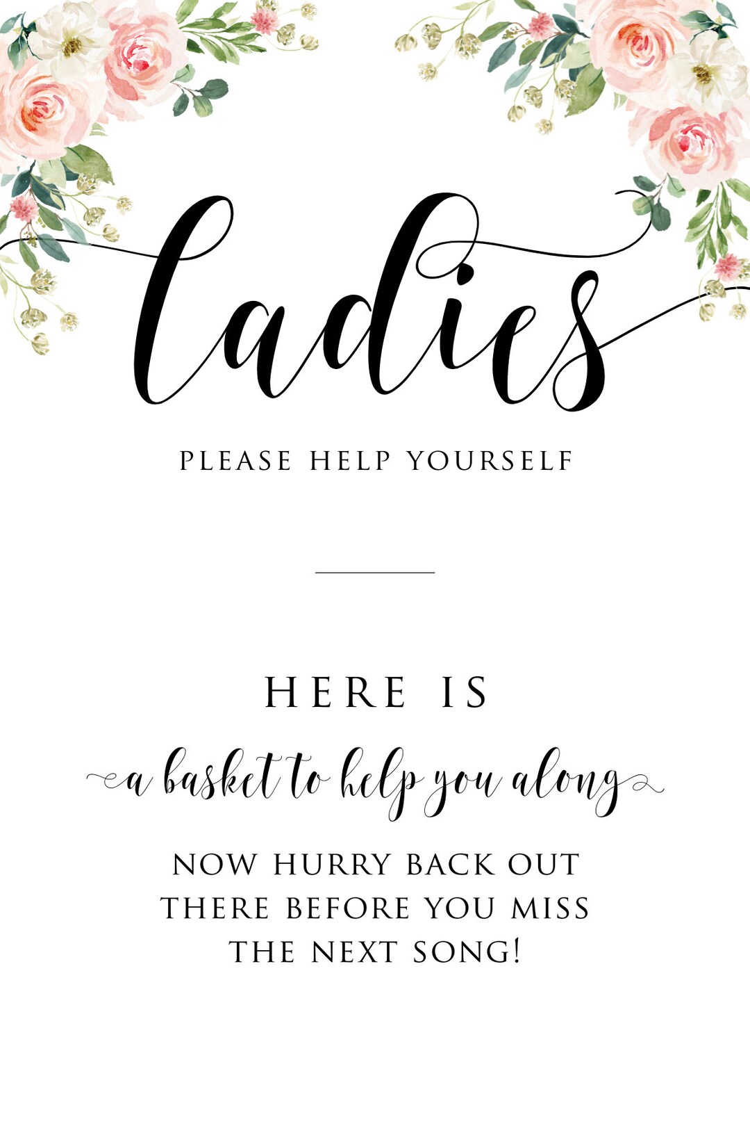 Wedding Bathroom Basket Signs (ladies & Gentlemen) - Etsy