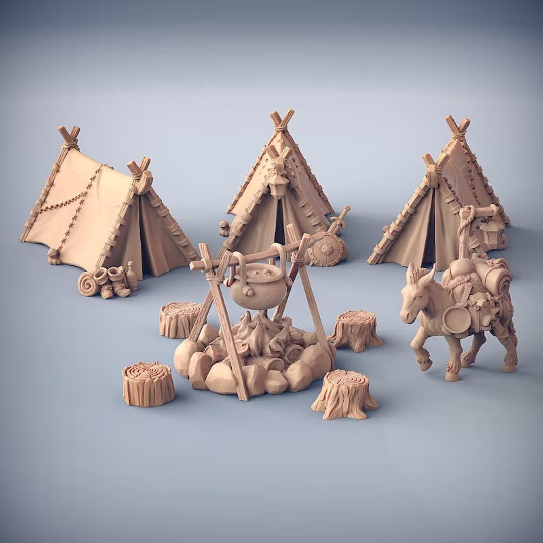 Modular Campfire, Modular Tents, Pack Mule Welcome Box Artisan Guild 3D ...