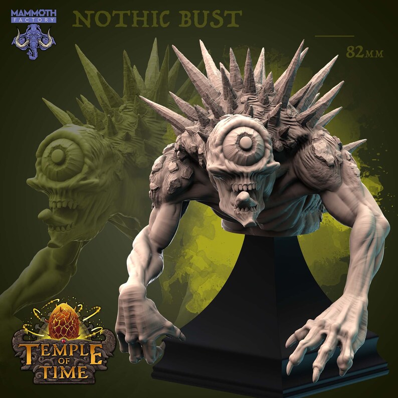 Nothic Bust Temple of Time Mammoth Factory 3D Printed Resin Miniature D ...