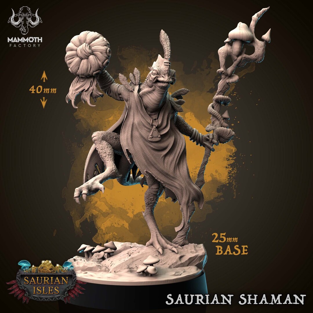 Saurian Shaman Saurian Isles Mammoth Factory 3D Printed Resin Miniature ...