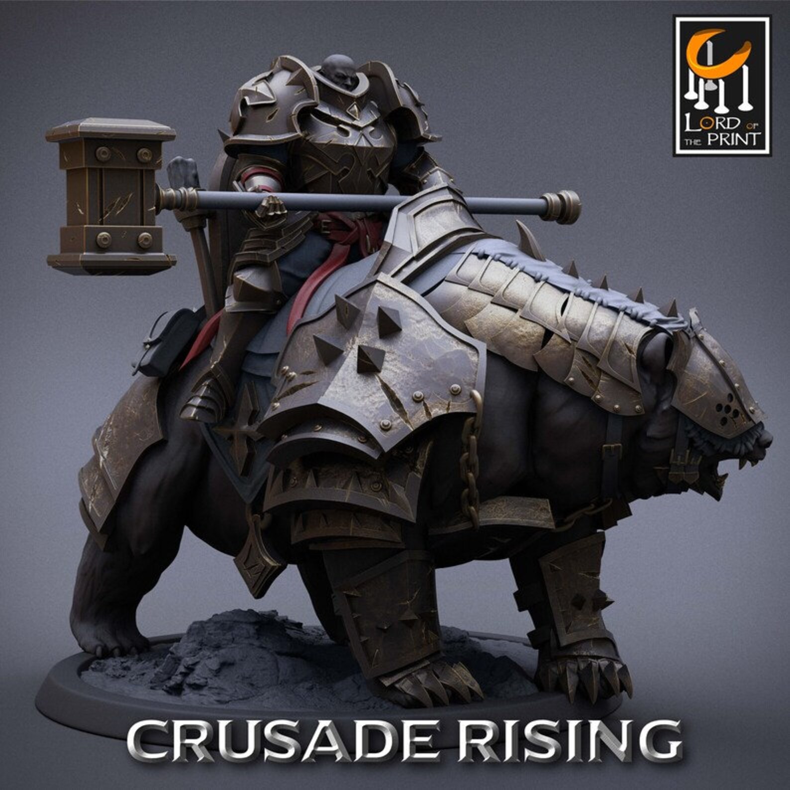 Mounted Templar Bears Crusade Rising Rescale Miniatures 3D Printed ...