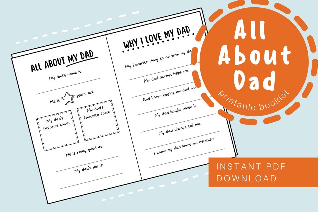 Father's Day Printable Booklet | All About My Dad Activity for Kids ...
