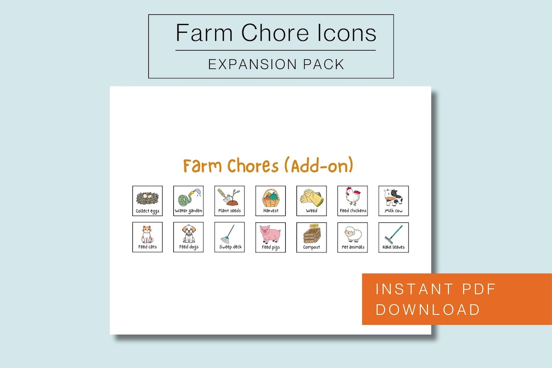 Farm Chore Icons EXPANSION PACK | Daily Responsibilities | Morning ...