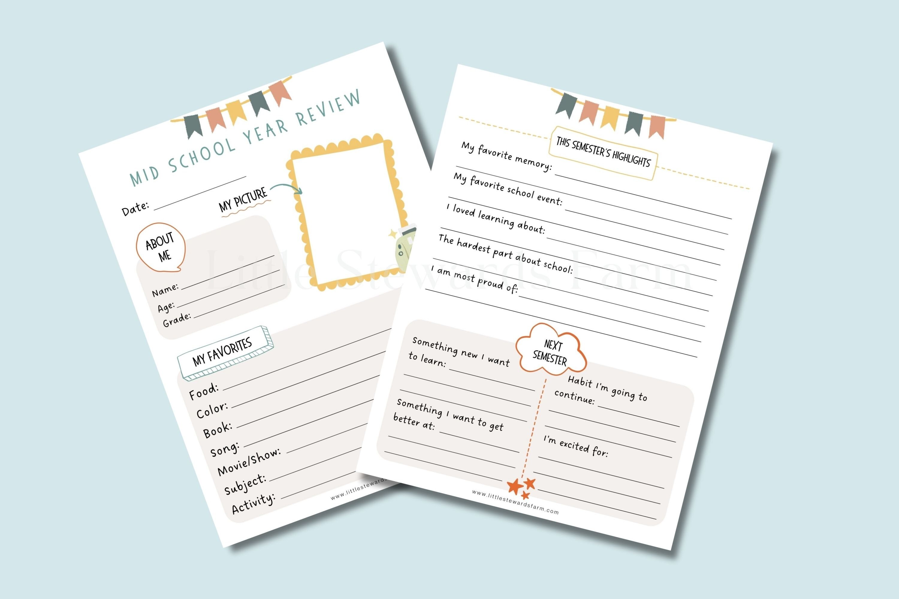 Back to School Printable | School Year Goals | Homeschool Review | Mid ...