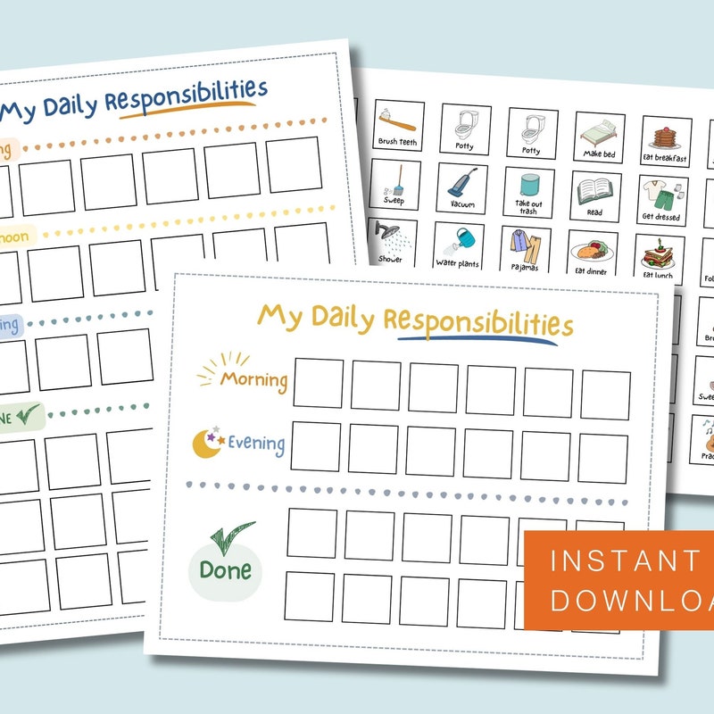 Morning Chore Chart - Etsy