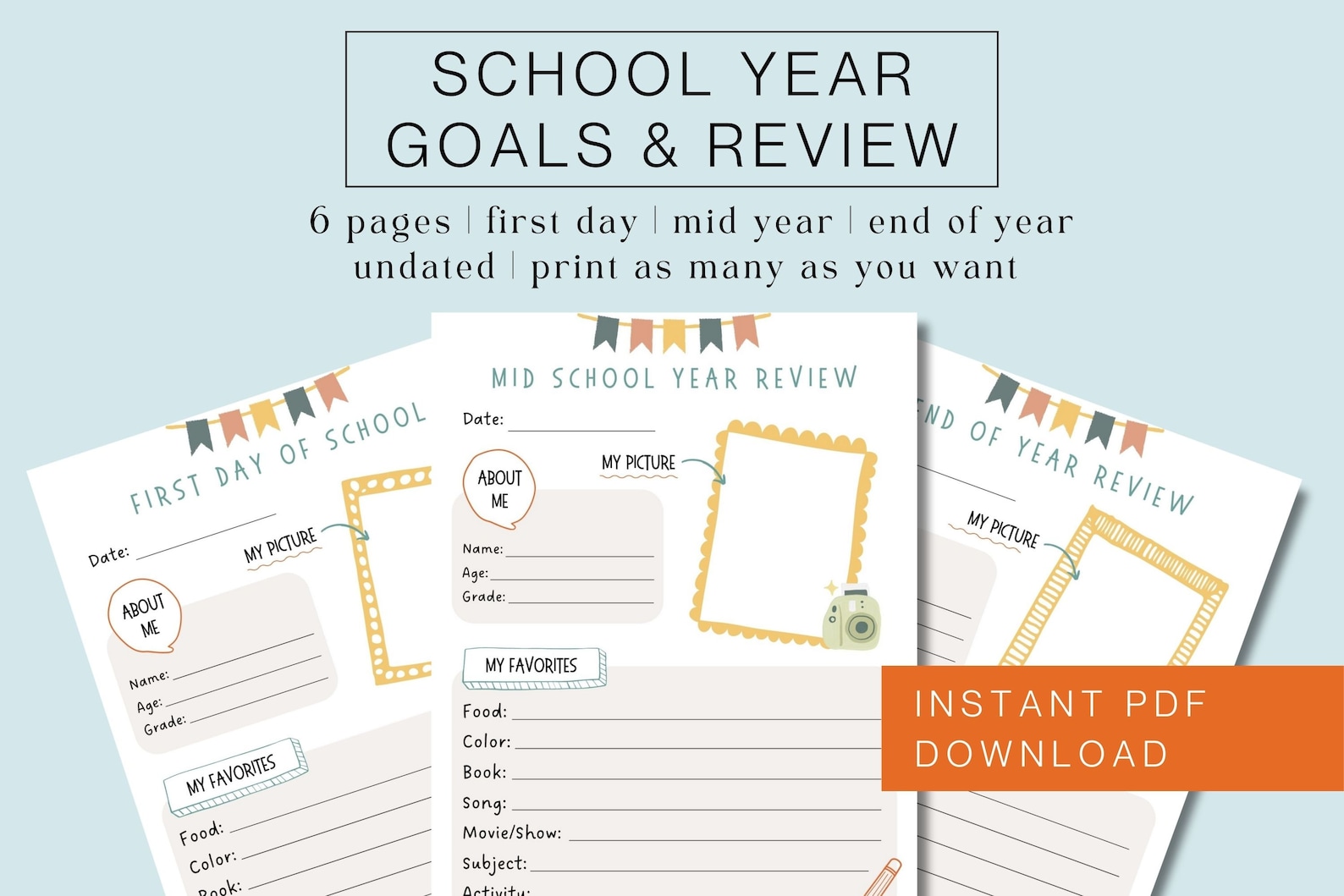 Back to School Printable | School Year Goals | Homeschool Review | Mid ...