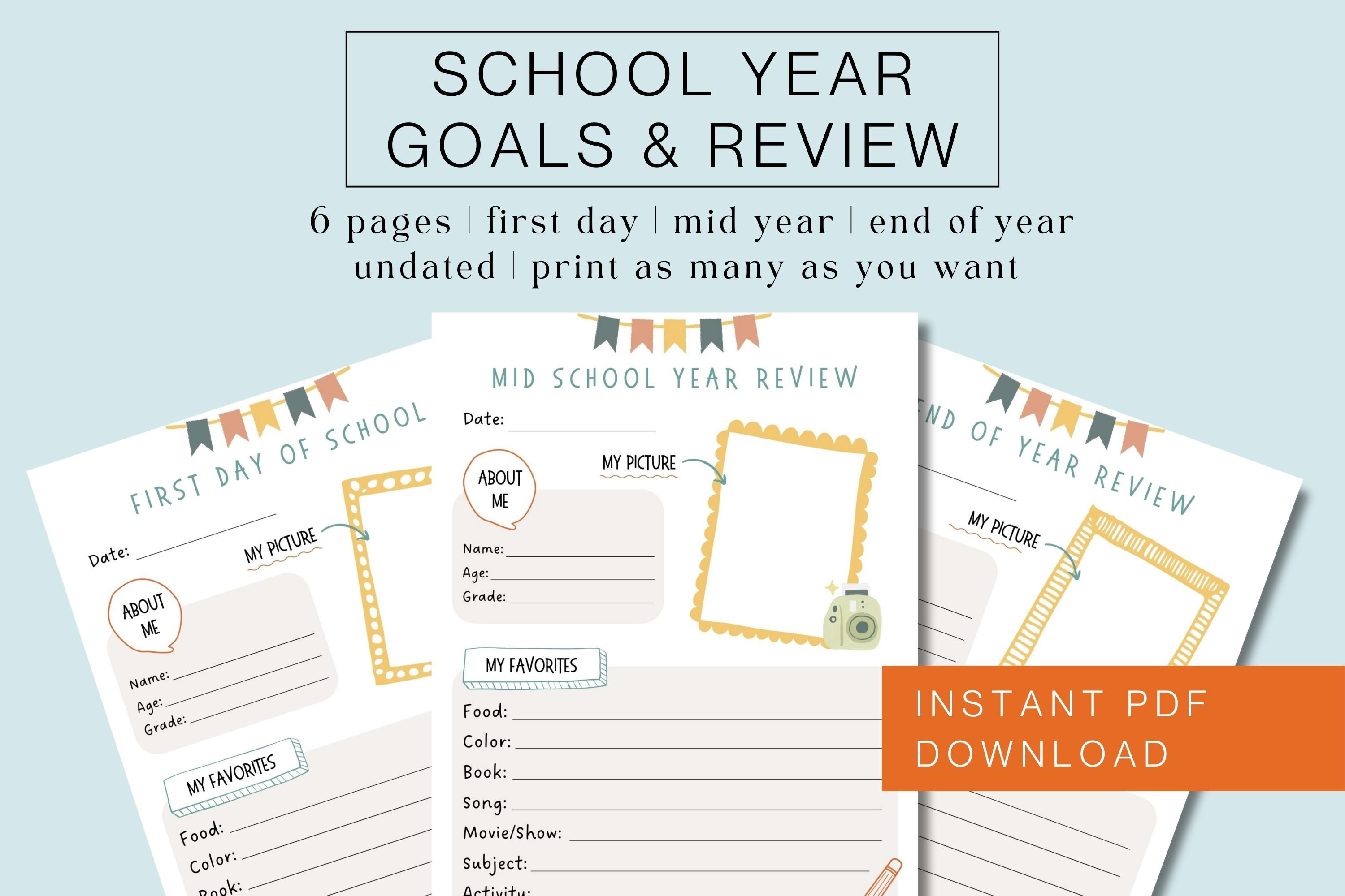 Back to School Printable | School Year Goals | Homeschool Review | Mid ...