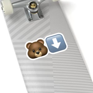 Bear Down Arrow Emoji Sticker - Etsy