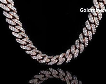 22mm Miami Cuban Link Chain Vvs Moissanite Diamond Stubbed 925 Sterling ...