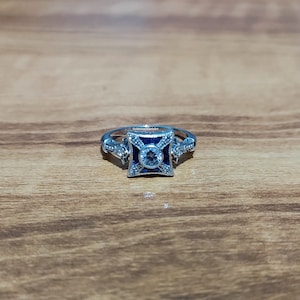 Vintage Old European Style Sapphire & Diamond Wedding Ring, Estate ...