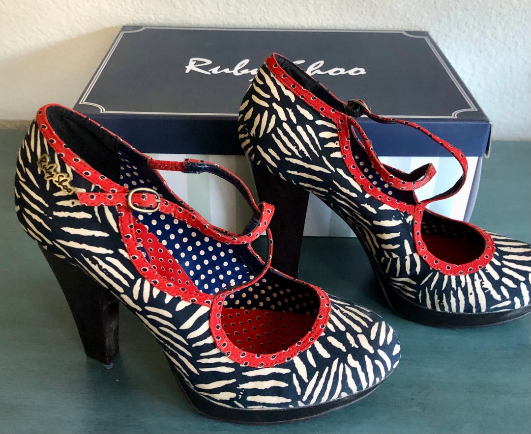 Vintage Inspired Heels by Ruby Shoo/fabric Heels/retro Vintage Style ...