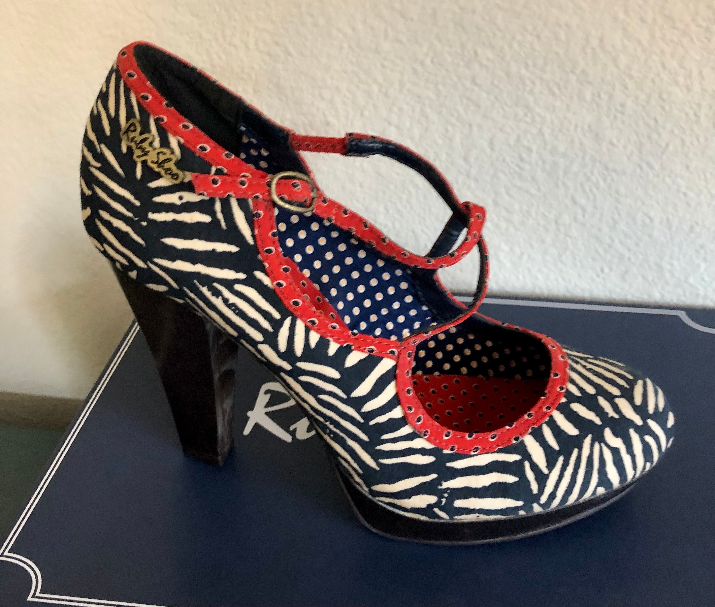 Vintage Inspired Heels by Ruby Shoo/fabric Heels/retro Vintage Style ...