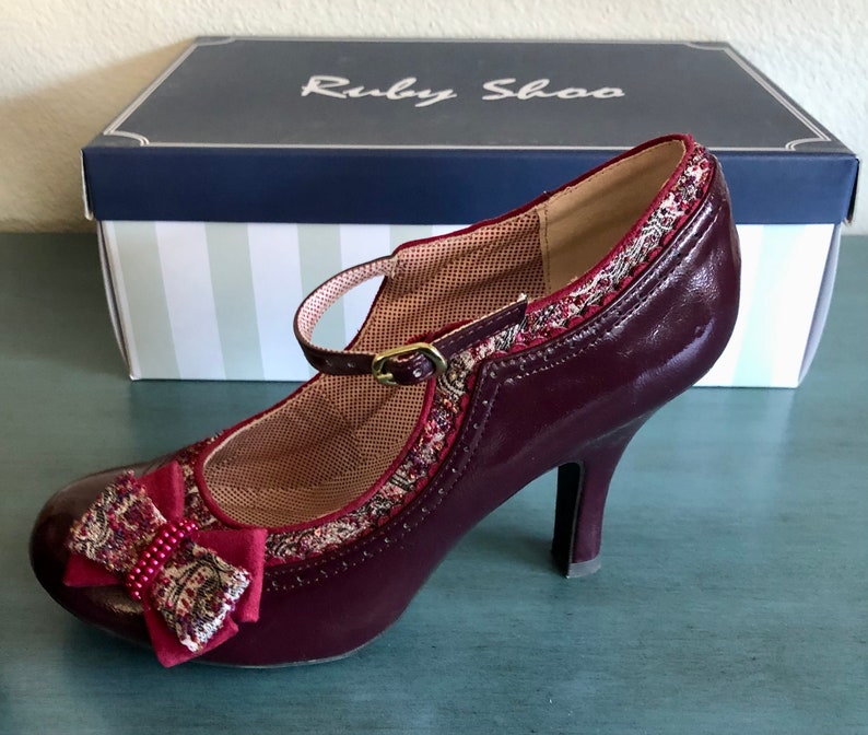 Vintage Inspired Heels by Ruby Shoo/fabric Heels/retro Vintage Style ...