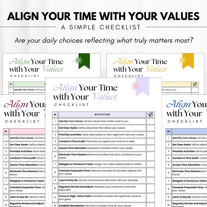 Easy Ways to Align Your Time With Your Values - Etsy