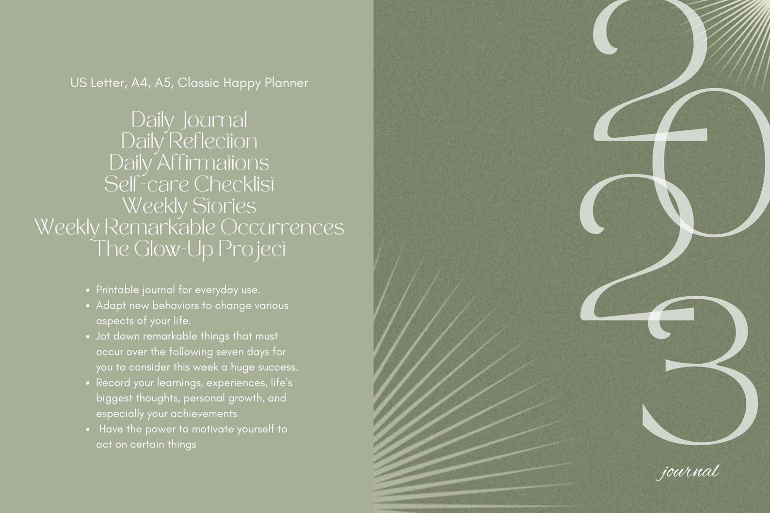 PRINTABLE Daily Journal Daily Reflection Daily Affirmations Self-care ...