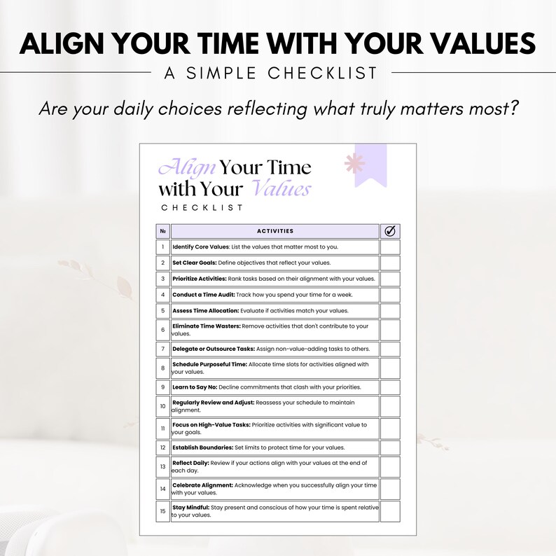 Easy Ways to Align Your Time With Your Values - Etsy