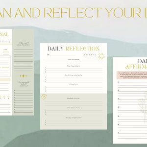 PRINTABLE Daily Journal Daily Reflection Daily Affirmations Self-care ...