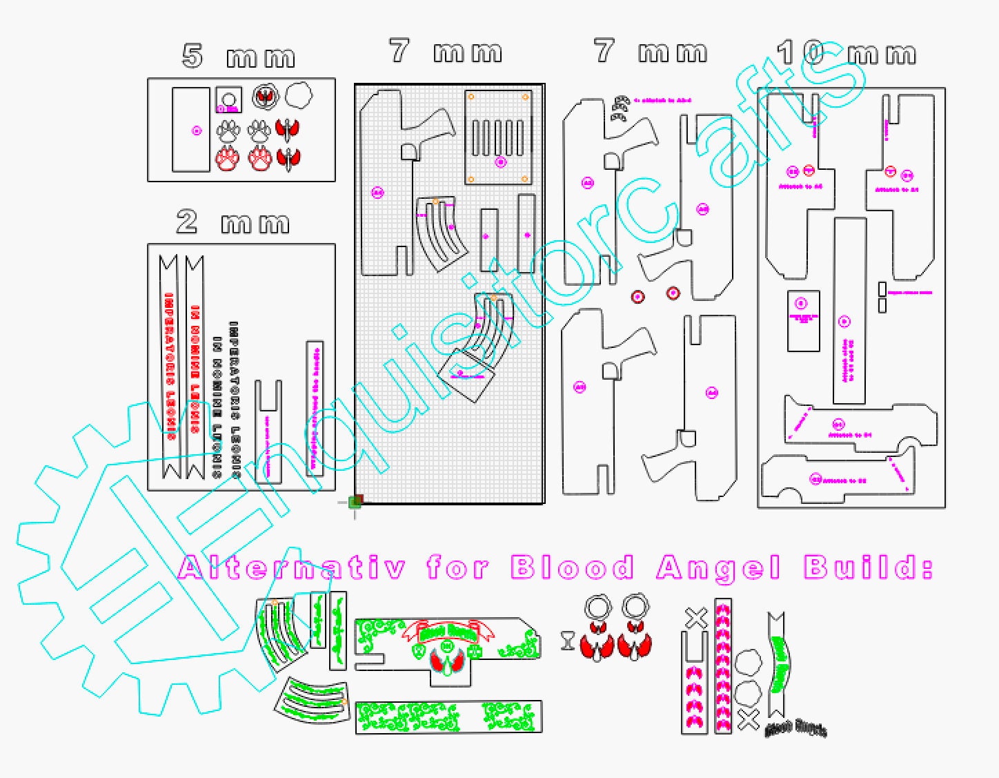 Warhammer 40k Bolter, Dark Angels or Blood Angels .svg File and Pdf ...