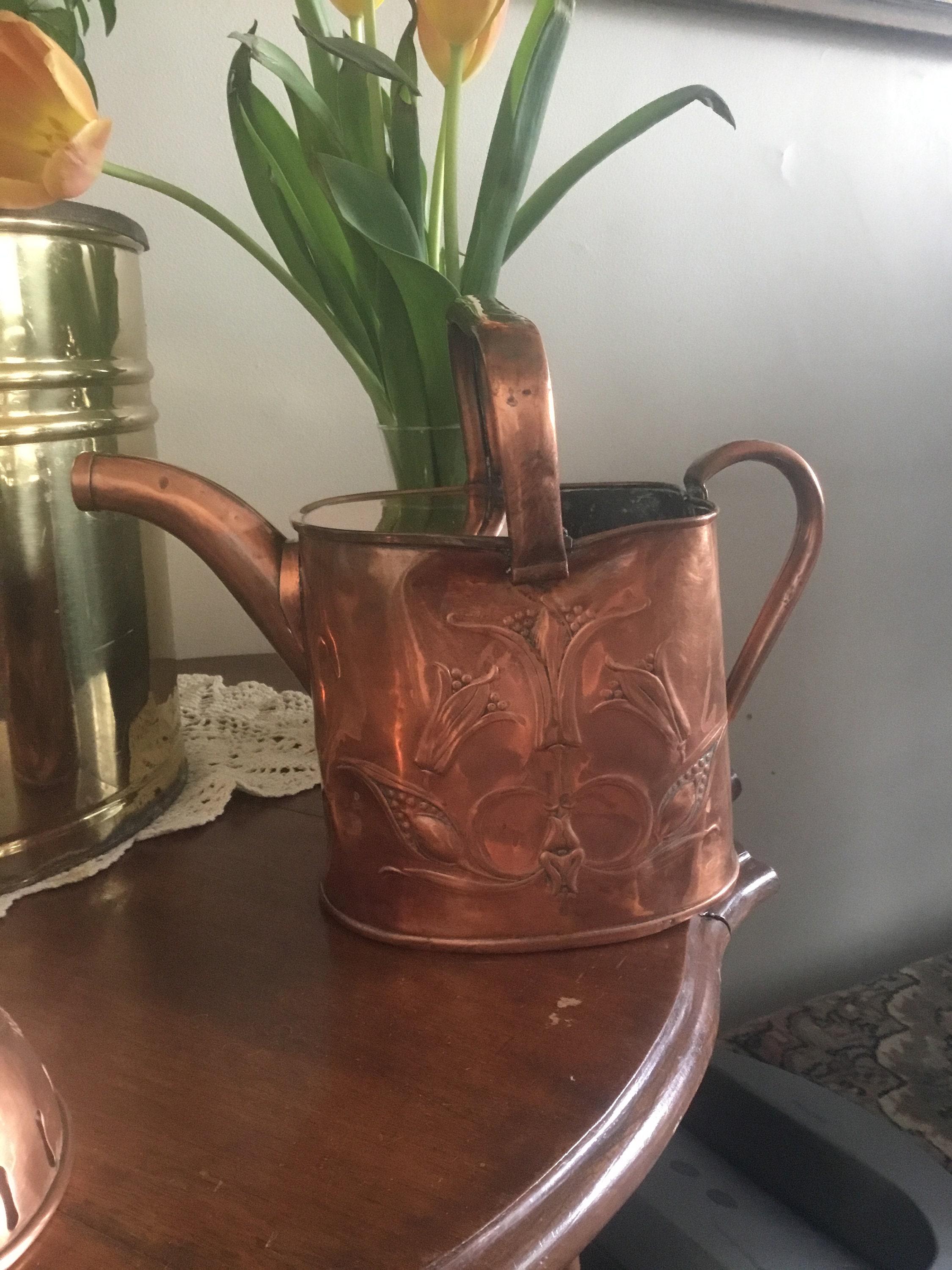 Victorian Antique Copper Watering Can - Etsy