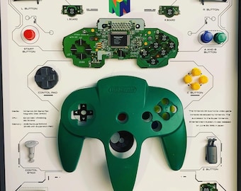 Nintendo Controller Framed - Etsy