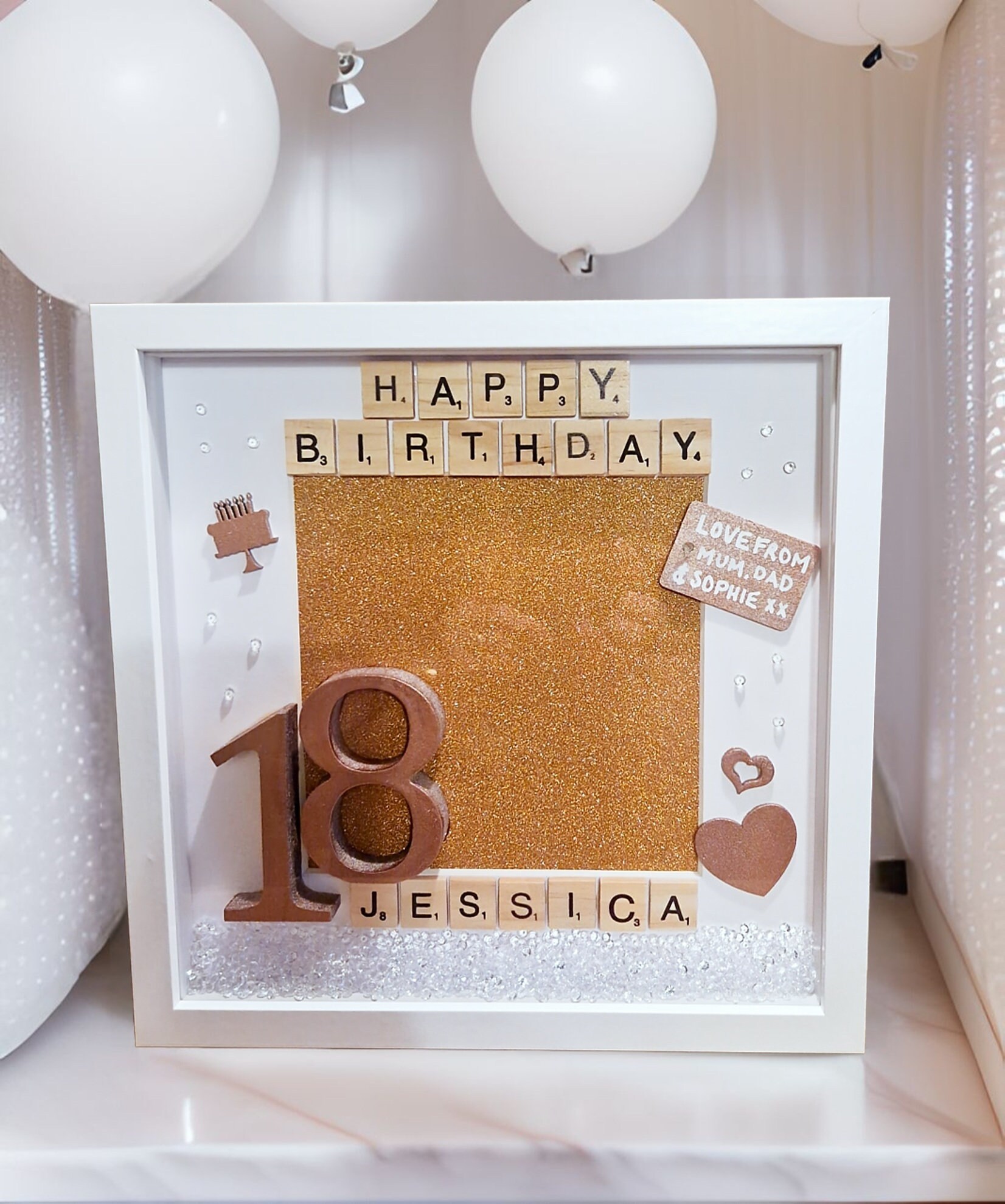 A Personalised Rose Gold 18th Birthday Shadow Box Frame Keepsake Gift ...