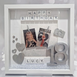 A Personalised Rose Gold 18th Birthday Shadow Box Frame Keepsake Gift ...
