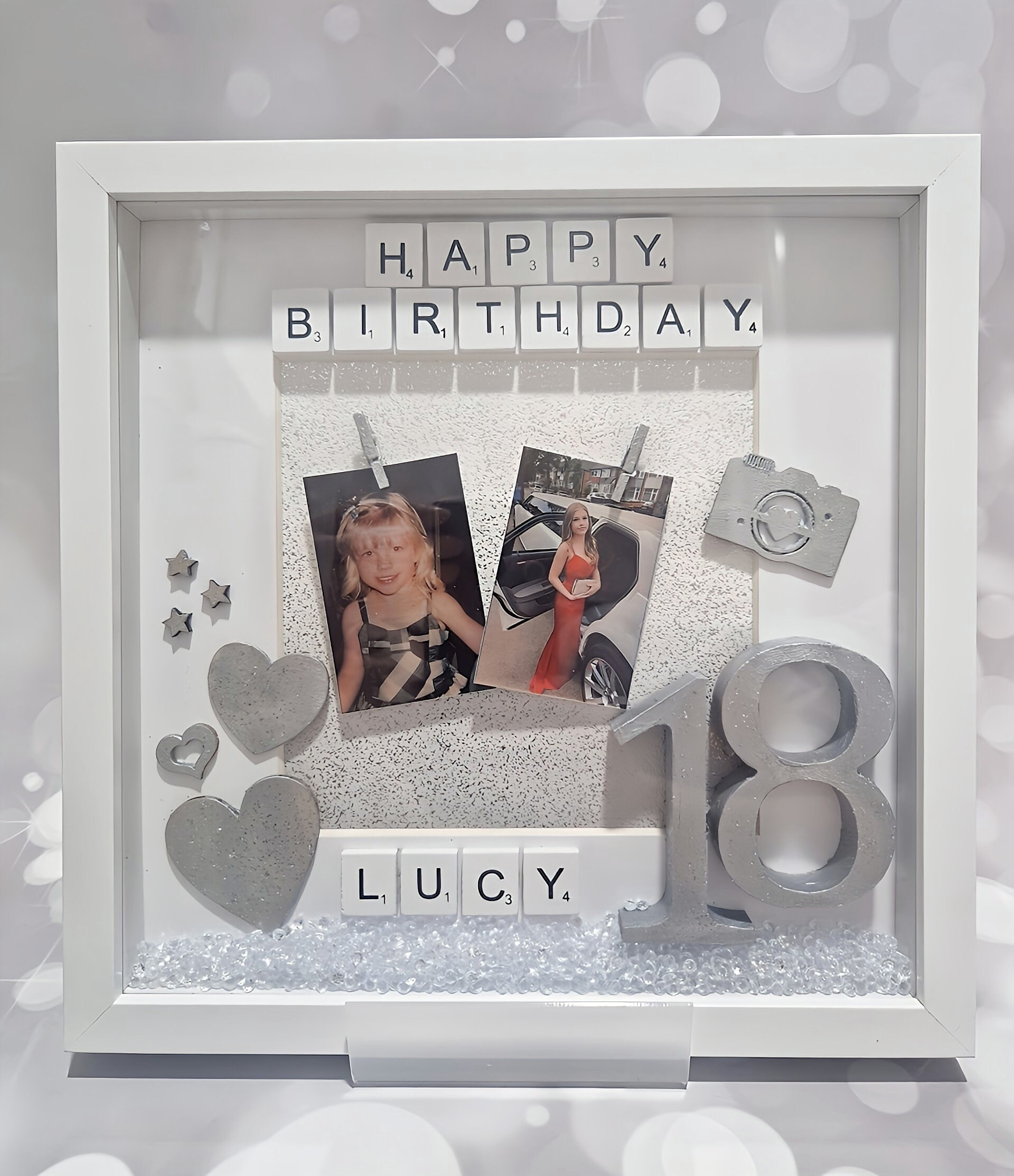 A Personalised Rose Gold 18th Birthday Shadow Box Frame Keepsake Gift ...