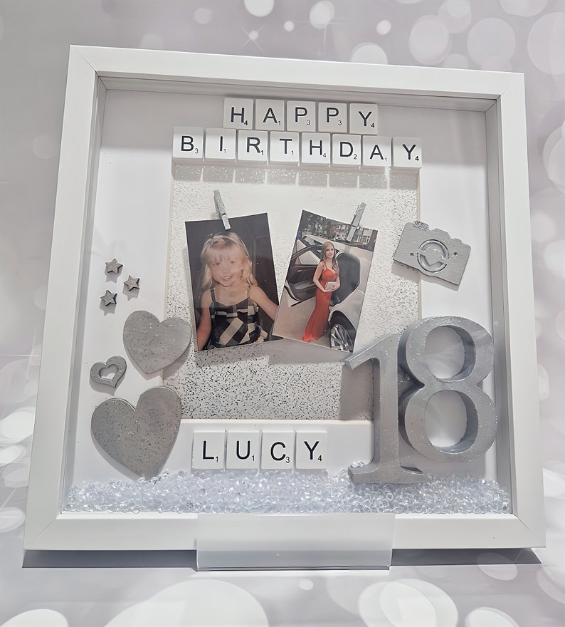 A Personalised Rose Gold 18th Birthday Shadow Box Frame Keepsake Gift ...
