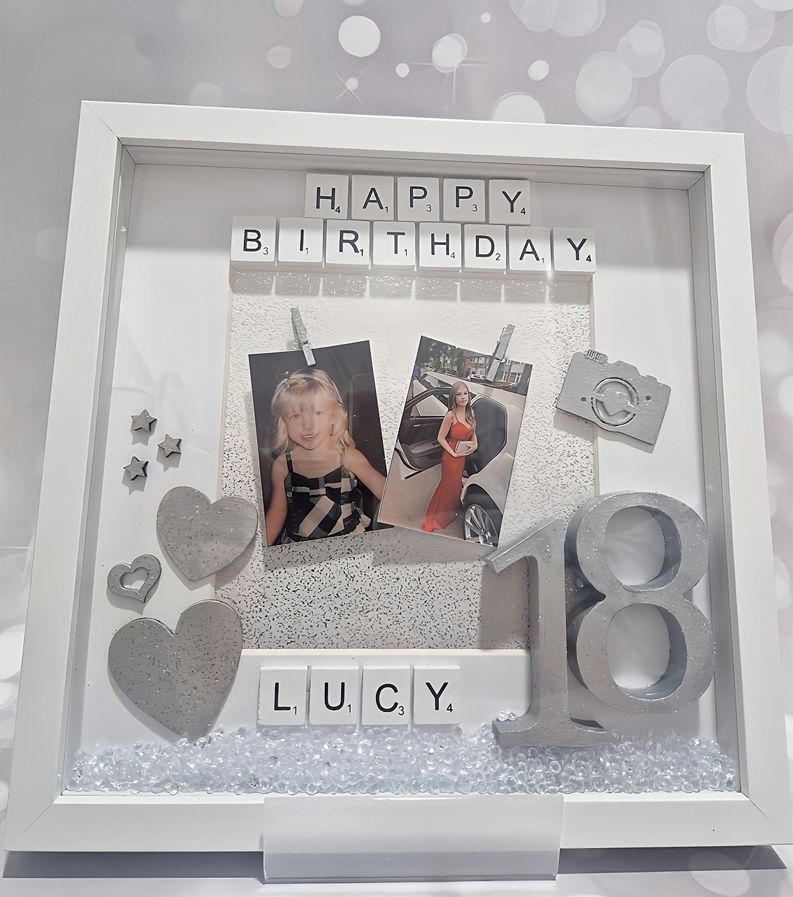 A Personalised Rose Gold 18th Birthday Shadow Box Frame Keepsake Gift ...