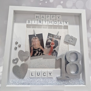 A Personalised Rose Gold 18th Birthday Shadow Box Frame Keepsake Gift ...