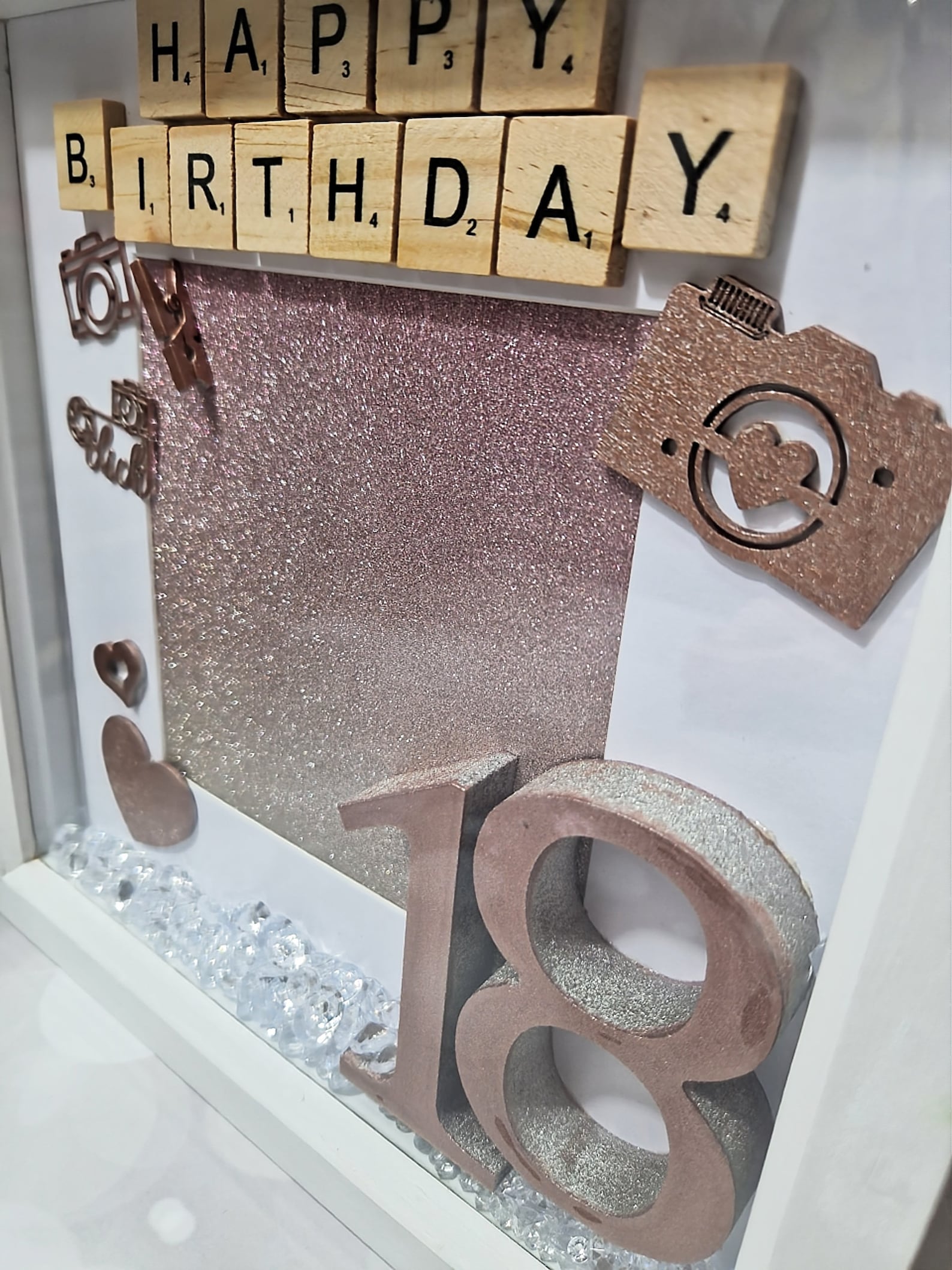 A Personalised Rose Gold 18th Birthday Shadow Box Frame Keepsake Gift ...